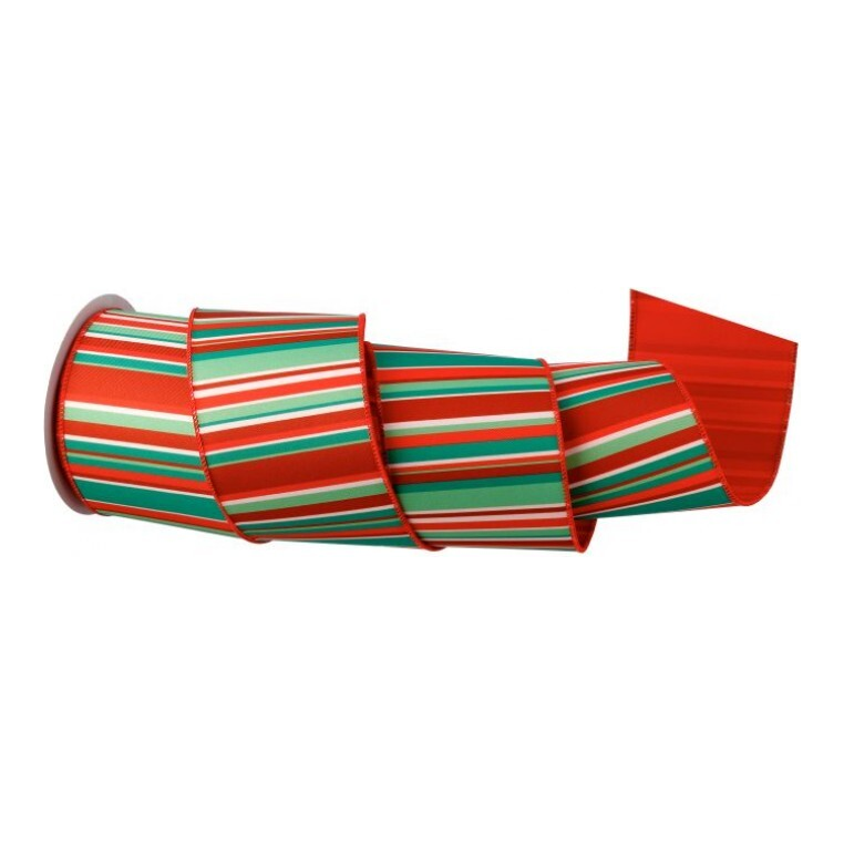 4" Satin Holiday Stripe Ribbon – Chic & Shabby